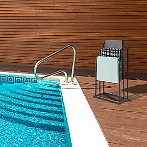 MallKing Freestanding Towel Rack, 3-Tier Metal Towel Holder for Bathroom, Storage Rack for Towels and Bath Towels(Black)