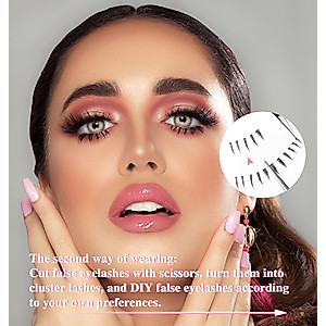 False Eyelashes Bottom Lashes Wispy Natural Mink Lashes Clear Band DIY Lashes Reusable Soft Handmade Lashes Pack