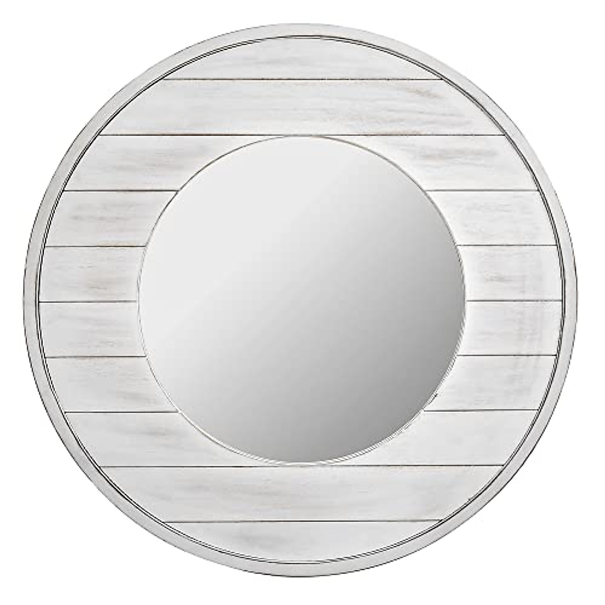 FirsTime & Co. Ellison Shiplap Accent Wall Mirror, 27", Aged White