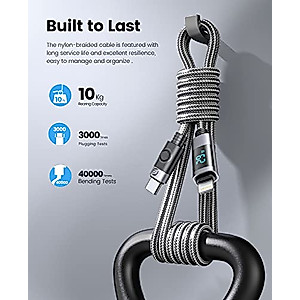 ORICO USB-C to Lightning Cable, 29W PD Syncing Cord LED Display Fast Charging, High Speed Data Transfer Cord Compatible with iPhone 13 12 11 Pro Max XS XR X 8 7 Plus AirPods Pro and More