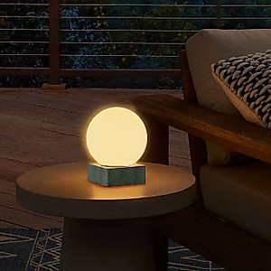 FLORNIA Modern Industrial Table Lamp, Unique Bedside Nightstand Desk Lamp with Glass Shade and Marble Base for Bedroom, Living Room, Office Study, Decoration (Include Bulb G45)