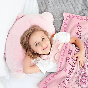 Granddaughter Gifts from Grandma, Granddaughter Gifts Blanket, Gifts for Granddaughter, Christmas/Mothers Day/Graduation/Birthday Gifts for Granddaughter, to My Granddaughter Throw Blanket 60" X 50"