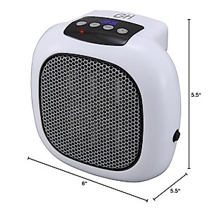 Digital Ceramic 750-Watt Wall Outlet Plug-in Space Heater by Good Housekeeping (White)