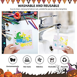 25pcs Halloween Stencils Reusable, 6x6"Halloween Stencils for Painting on Wood, Plastic Drawing Painting Spraying Template for Greeting Cards, Halloween Craft Ornaments Wall Window Door DIY Decoration