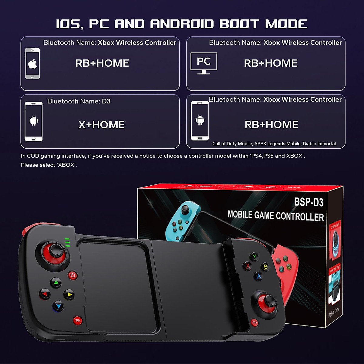 Megadream Mobile Game Controller Gamepad for iPhone iOS Android PC: Works with iPhone 16/15/14/13/12/11, iPad, Samsung Galaxy, TCL, Tablet, Call of Duty, Minecraft - Directly Play (Green)