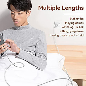 BGNTBUK Long Type C Cable Fast Charging 5Pcs USB C Cable 6A Fast Charging Cord Mobile Phone Accessories Data Wire Type C Cable Charger USB Cable Mic Drop Jacket