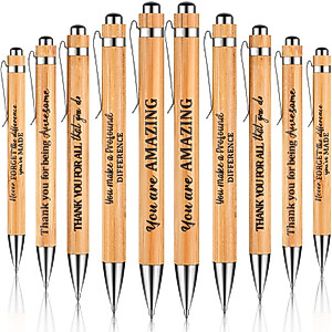 10 Pcs Bible Quotes Pens Inspirational Wooden Ballpoint Retractable Pen for Motivational Bamboo Pen Black Ink Religious Gift for Church Christian Evangelist Pastor and Prophetess(Inspirational Style)