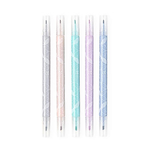 Erin Condren Designer Desk Accessories - Pastel Dual-Tip Highlighters 5-Pack. Set of 5 Pastel Dual-Tip Highlighters: Includes Blush, Orchid, Pool, Monaco and Grey Colors