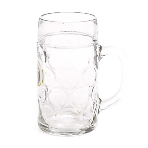 Paulaner Dimpled Isar Beer Mug - 1 Liter Mass Krug