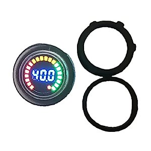 Taidacent Diameter 30mm Round Volte Meter Lithium Batteries DC Power Supply Tester Lead Acid Li Battery Waterproof Voltage Gauge (12V 3 String Li Battery Red Display)
