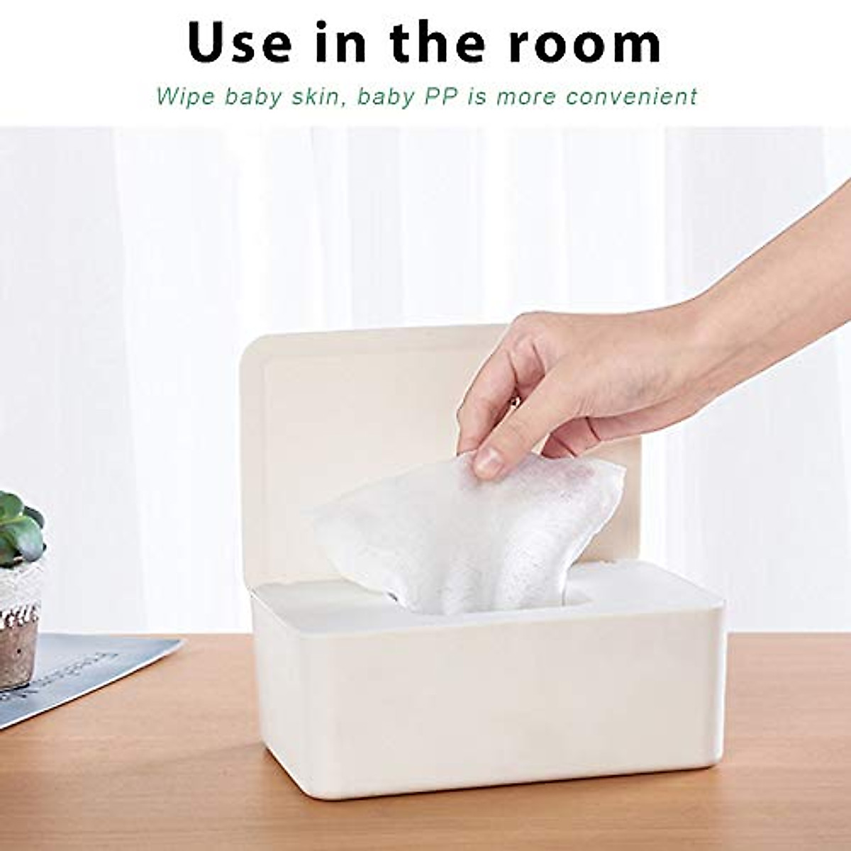 Rxan Wipes Dispenser, Wet Wipes Dispenser Holder Dustproof Tissue Storage Box Case with Lid for Home Office Desk