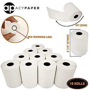 ACYPAPER, 2 1/4" x 85' Thermal Receipt Paper Rolls, Credit Card Paper, (10 Rolls)