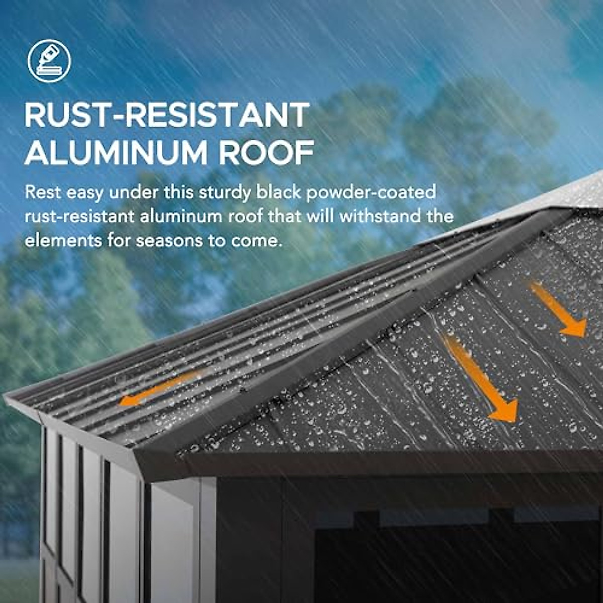 Sunjoy Outdoor Sunroom 11 ft. x 11 ft. Black Hardtop Gazebo, Rust-Resistant Aluminum Sunroom Multipurpose Studio/Hot Tub Shelter with PC Board Skylight and Mute Lock Doors by SummerCove