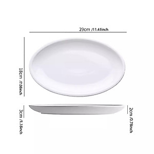 Dinner Plates Set Fish Plate Household Steamed Fish Plate Large Hotel Restaurant Commercial Tableware Oval Dish Kitchen Salad Bowl (Size : Small)