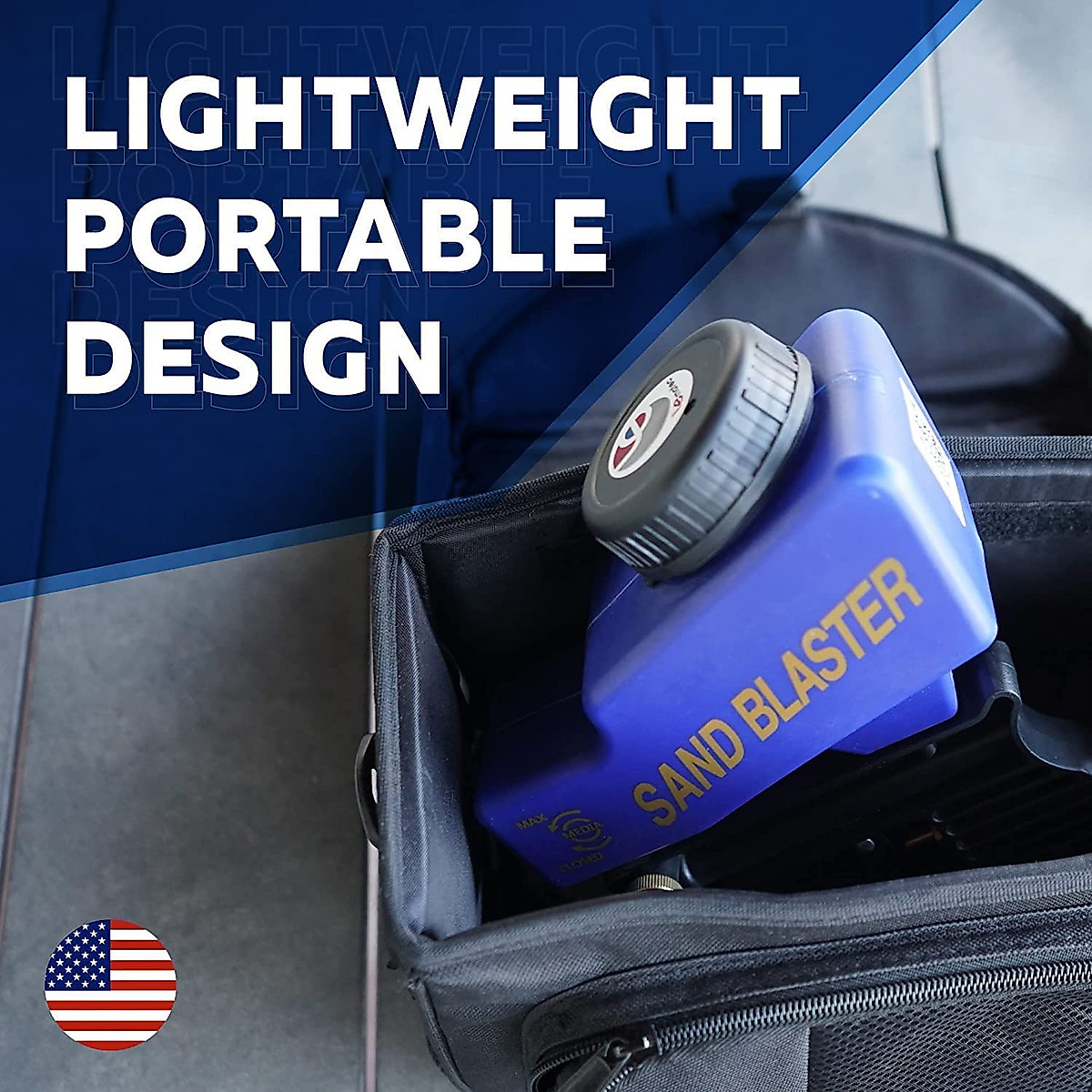 Le Lematec AS118 Blue Sandblaster and Sandblaster Long Nozzle Attachment Bundle