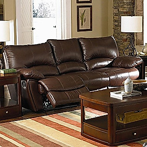Coaster Clifford Casual Dark Brown Faux Leather Upholstered Double Reclining Sofa (CO-600281), 39" L x 88" W x 38" H