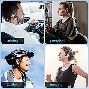 CHENSIVE Bone Conduction Headphones Open Ear Headphones Wireless Bluethooth 5.2 Sport Headphones Earbuds Waterproof with Built-in Mic for Workouts, Running, Cycling, Driving