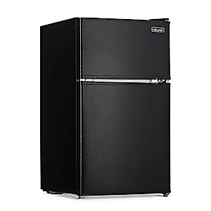 NewAir 3.1 Cu.Ft Black Mini Fridge with Freezer, 2.2 Cu.Ft Fridge, 0.9 Cu.Ft Freezer | Small Refrigerator,Dorm Refrigerators with Freezer,Compact Refrigerator, Energy Efficient