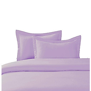 AHJ Beddings 1000 Thread Count Full Size 7 Piece Duvet Cover Set (15 inch Deep Pocket Sheet Set and Duvet Cover Set) 100% Egyptian Cotton - Lilac Solid