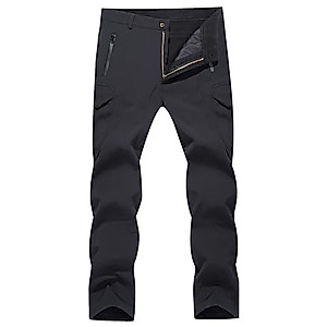 MAGCOMSEN Tactical Pants Men Waterproof Pants Camping Pants Hiking Pants Winter Pants Skiing Pants Snow Pants Black