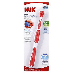 NUK Grins & Giggles 3-Sided Toothbrush, Infant, Colors May Vary