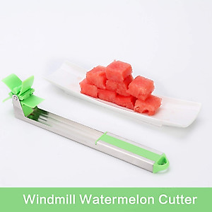 Watermelon Slicer Cutter - Stainless Steel Knife Corer Fruit Vegetable Tools Kitchen Gadgets with Melon Baller Scoop Extra