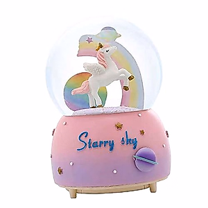 Garneck Music Box Decoration Teenage Girl Gifts Music Decor Desktop Decor Light up Snow Globe Desk Topper Lighted Snow Globe Cartoon Unicorn Snow Globe Snow Globe Ornament Snow Globe Decor