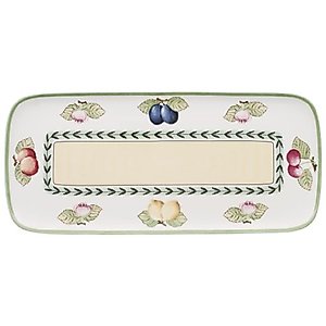 Villeroy & Boch Charm and Breakfast French Garden Cake Plate, 35 x 16 cm, Premium Porcelain, White/Colourful