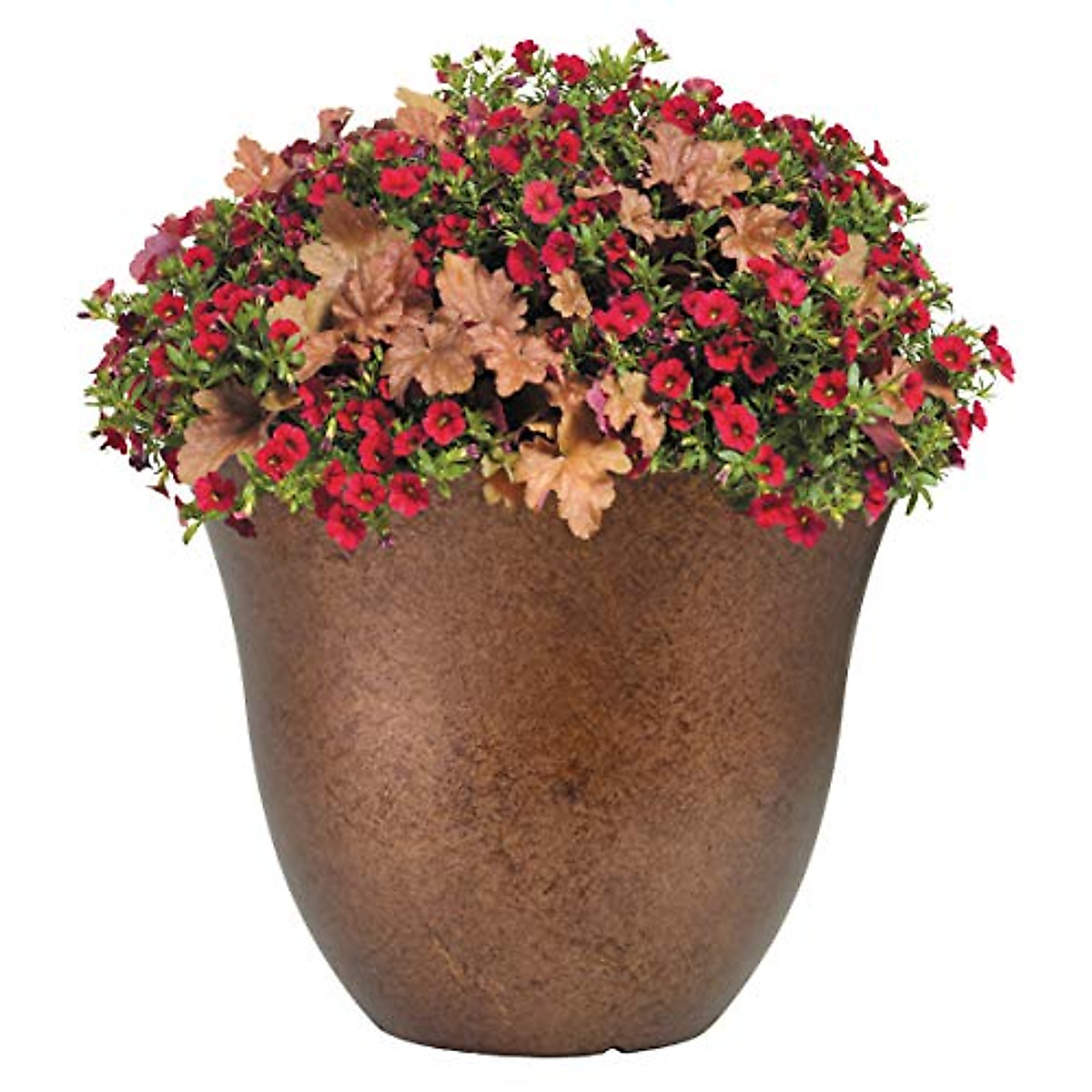 Classic Home and Garden Honeysuckle Patio Pot Garden Planter, Distressed Copper