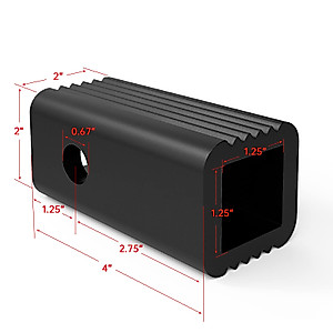 2" to 1-1/4" Hitch Receiver Adapter Insert Sleeve Mount Adapter - 2 inches to 1.25 inches Hitch Adapter Receiver Converter for Bike Rack and Cargo Carriers