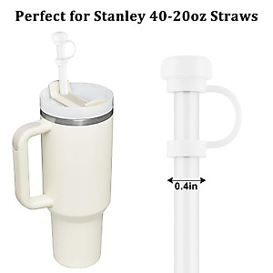4 Pcs Straw Covers for Stanley Cup 40-20 oz, 0.4 inches Silicone Straw Cover Caps, Stanley Cups Accessories, Dust-proof and leak-proof (4 Straw Covers)