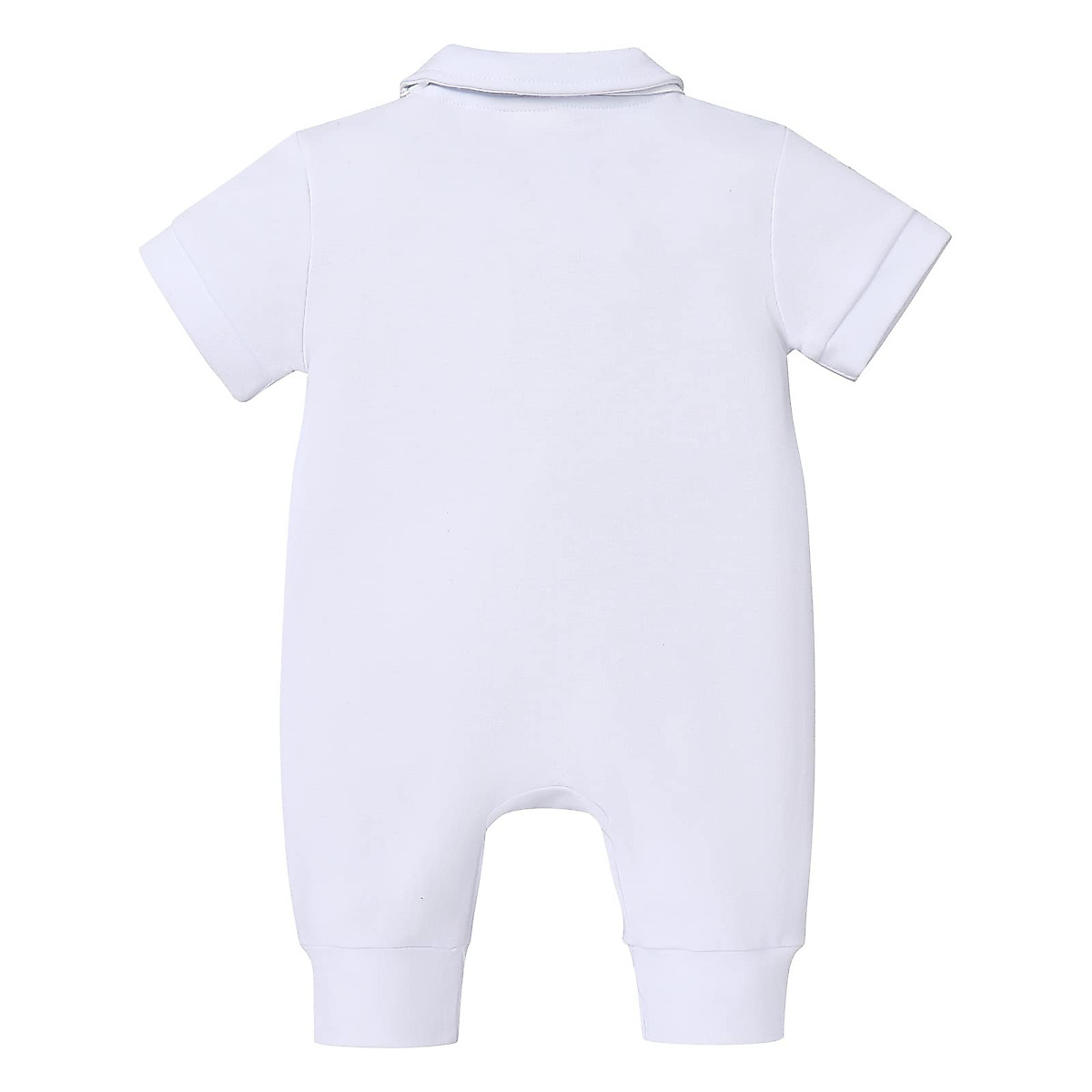 Summer Baptism Outfits for Boys Baby Boy Gentleman Suit Christening Outfit Dedication White Dress Shirt Romper Bowtie Infant Baptismal Outfit Easter Wedding Tuxedo Formal Suit All White 3-6 Months