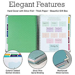 Global Printed Products Wedding Planner 9x11 Hardcover Organizer, Bookmark, Planning Stickers, Business Card Holder, and Pocket Folders