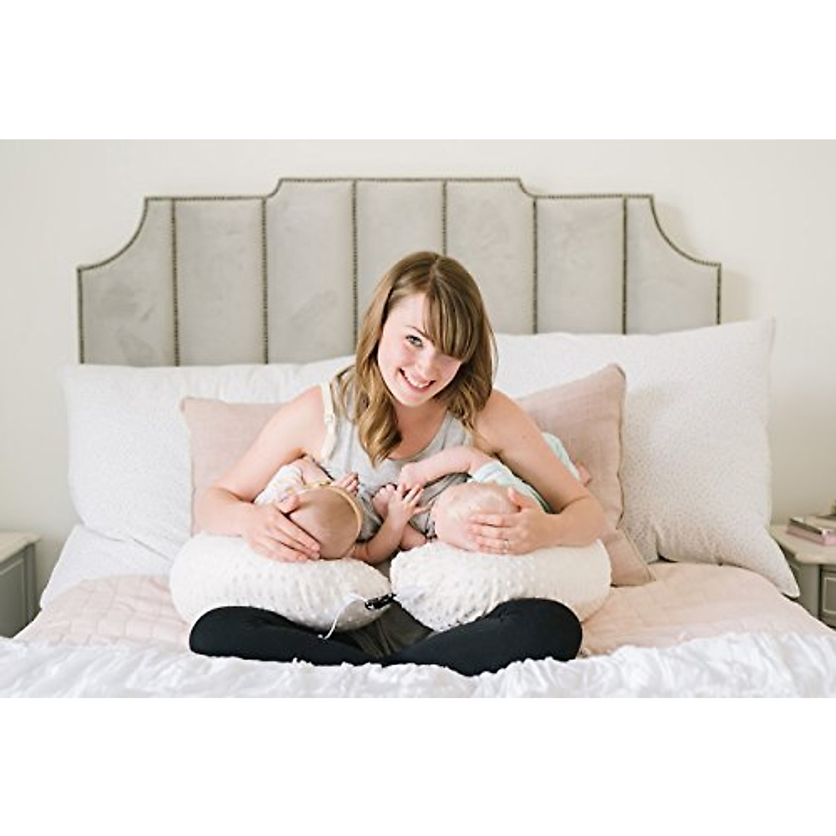 Twin Z Pillow Green, The Only 6 in 1 Twin Pillow for Breastfeeding, Bottlefeeding, Tummy Time and Support, A Must Have for Twins