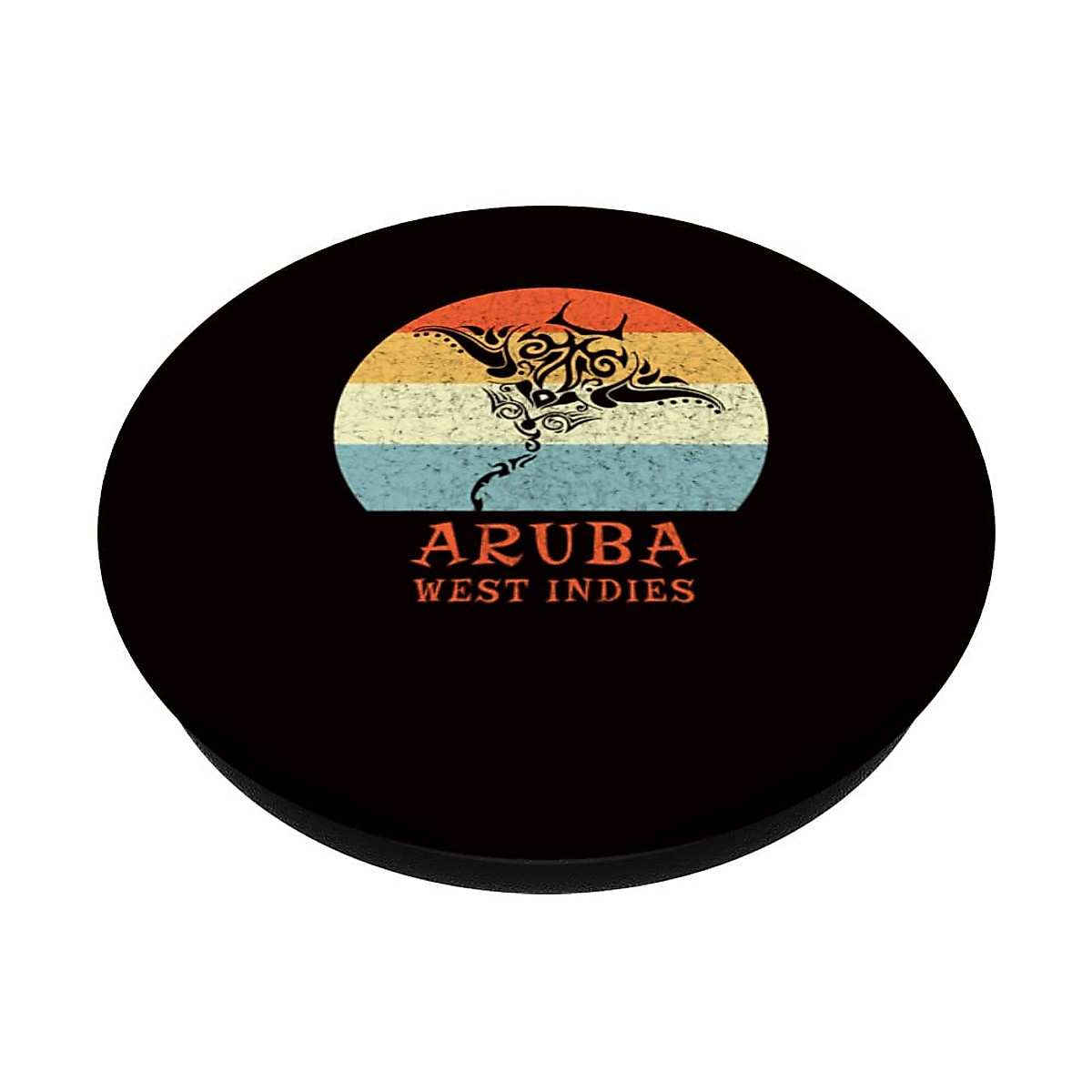 Aruba, West Indies Vintage Tribal Manta Ray Vacation PopSockets Swappable PopGrip