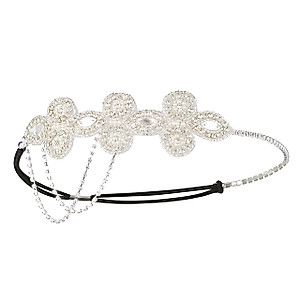 BABEYOND 1920s Flapper Headband Crystal Great Gatsby Headpiece Roaring 20s Flapper Gatsby Hair Accessories