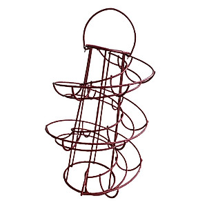 Fenteer Metal Egg Wire Rack Egg Spiral Rack Storage Dispenser,Fruit Display Holder Storage Rack,Kitchen Design Accessory Storage Tool, Red, 18x30.5cm