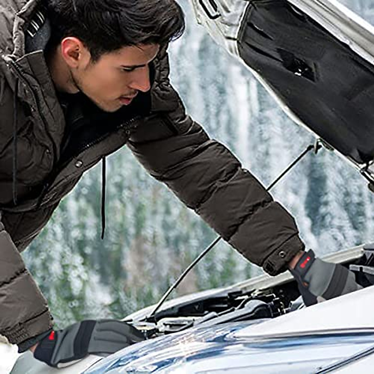 KAYGO Winter Insulated Mechanic Work Gloves KG126W,Double Lining,Improved dexterity,Excellent Grip,Heavy duty, Utility Work Gloves for cars and outdoor works (1, Large)