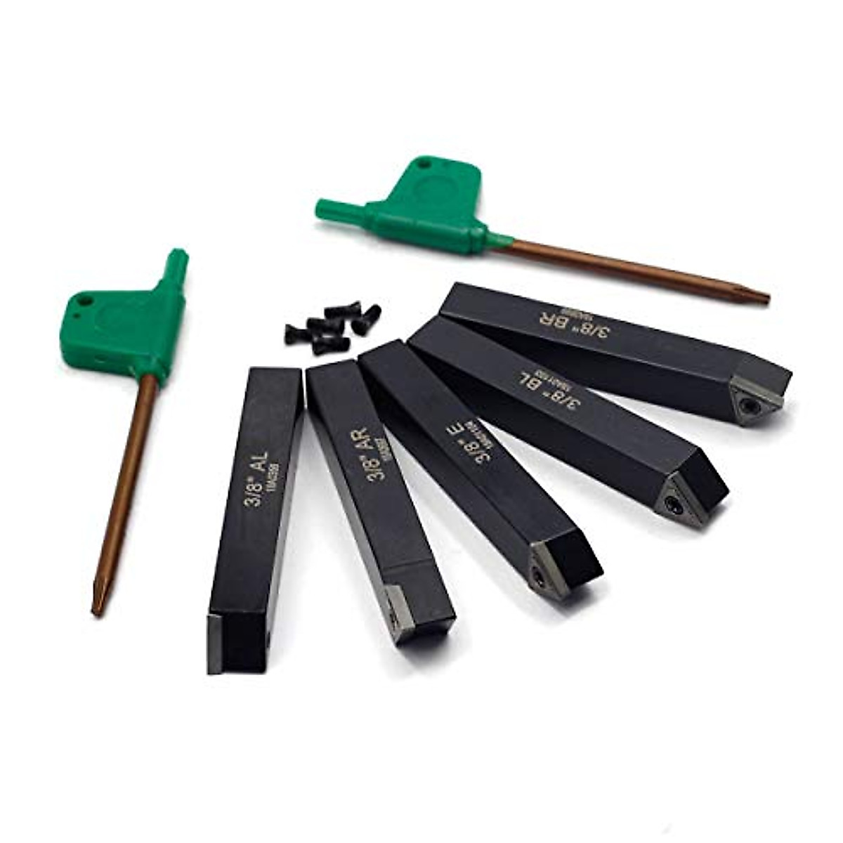 OSCARBIDE 3/8"Mini Indexable Carbide Lathe Turning Tool Holder Metal Lathe Tools Inserts Bits with Carbide Inserts TCMT110204(TCMT21.51),5 Pieces/Set