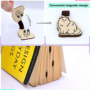 THE CRAFT HOUSE Kawaii Magnetic Bookmarks, Handmade Wooden Bookmarks, Space Bookmarks for Women Men Kids, Cute Bookmarks Book Lovers Gifts, Unique Gifts for Space Lovers | 4 Pieces, Universe