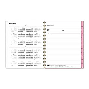 Blue Sky 2024 Weekly and Monthly Planner, January - December, 8.5" x 11", Frosted Cover, Wirebound, Mimi Pink (137264-24)