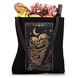 Vintage Goth Tarot Card The Lovers Dark Academia Aesthetic Tote Bag