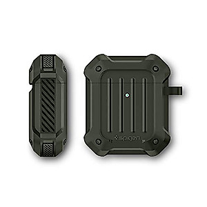 Spigen Tough Armor Designed for Airpods Case Cover for Airpods 1 & 2 [Front LED Visible] - Military Green