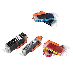 Fafeicy 6pcs Printing Cartridges, Ink Cartridges Replacement Accessory Part for PIXMA MG5460 MG5560 MG5660 MG6360 MG6460 MG6660 (BK BK C M Y GY 6 Colors)