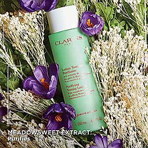 Clarins Purifying Toning Lotion | Less Oily Skin After 14 Days of Use* | Cleanses, Hydrates, Purifies, Mattifies and Balances Skin's Microbiota | Contains Witch Hazel | Combination To Oily Skin Types