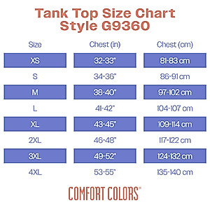 Comfort Colors Adult Tank Top, Style G9360, White, X-Large