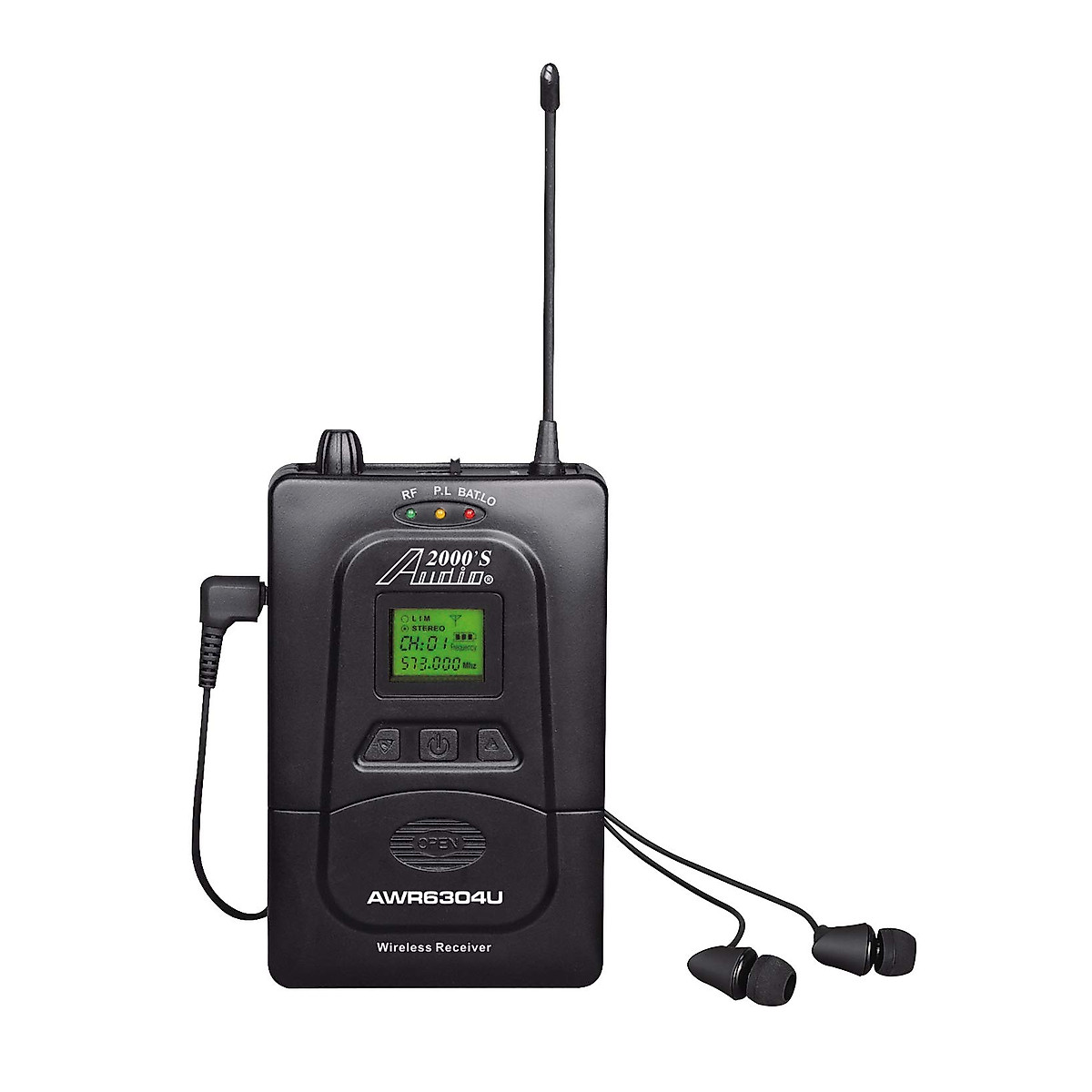 Audio2000'S AWM6308U UHF 100 Selectable Frequency Wireless in-Ear Monitor System with a PVC Carrying Case