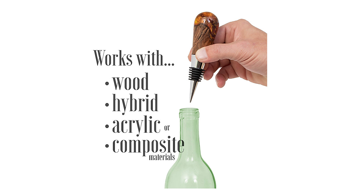 Classic Chrome Bottle Stopper with Threaded Post for Custom Handles