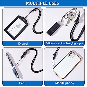 CRASPIRE 23Pcs Anti-Lost Lanyard Set 3pcs Lanyard Strap 5pcs Necklace Lanyards Pendant Holder 15pcs Silicone Rubber Rings Adjustable Fixing Rings Pen Protective Ring Replacement Multipurpose Keychain