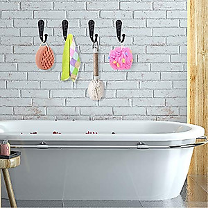 MANDOYV ITYII 30 Pieces Wall Mounted Cloth Hanger Rustic Hooks with 60 Pieces Screws (Black)